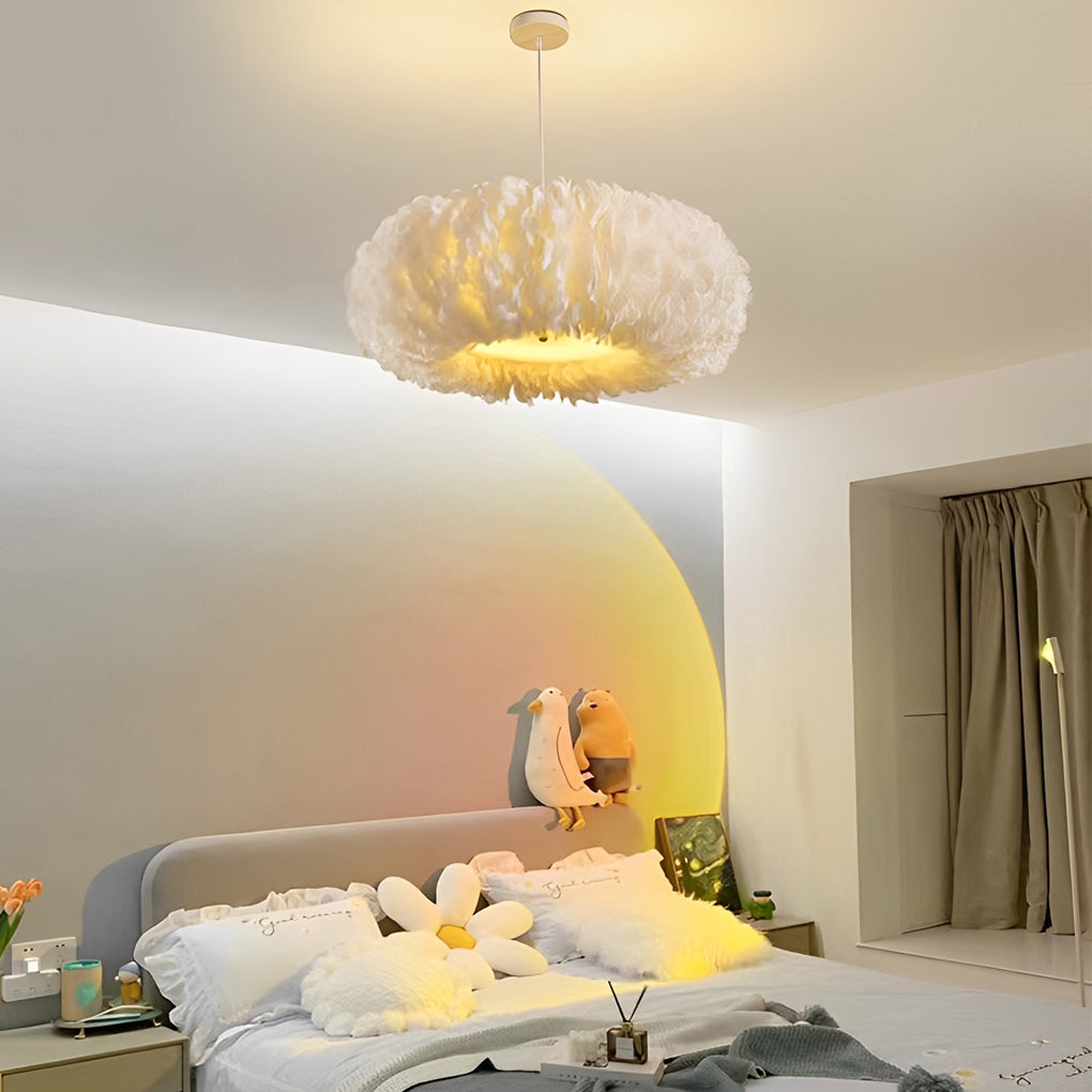 Minimalist Feathers White Creative Modern Pendant Lighting Chandelier ...