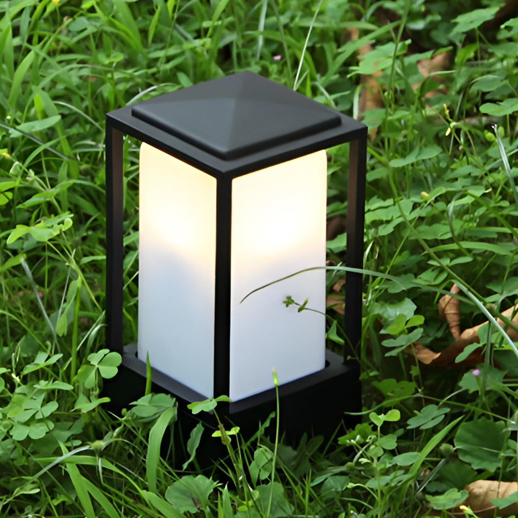 Aluminum Cubic Lawn Lantern 110V Low Voltage LED Waterproof Landscape ...