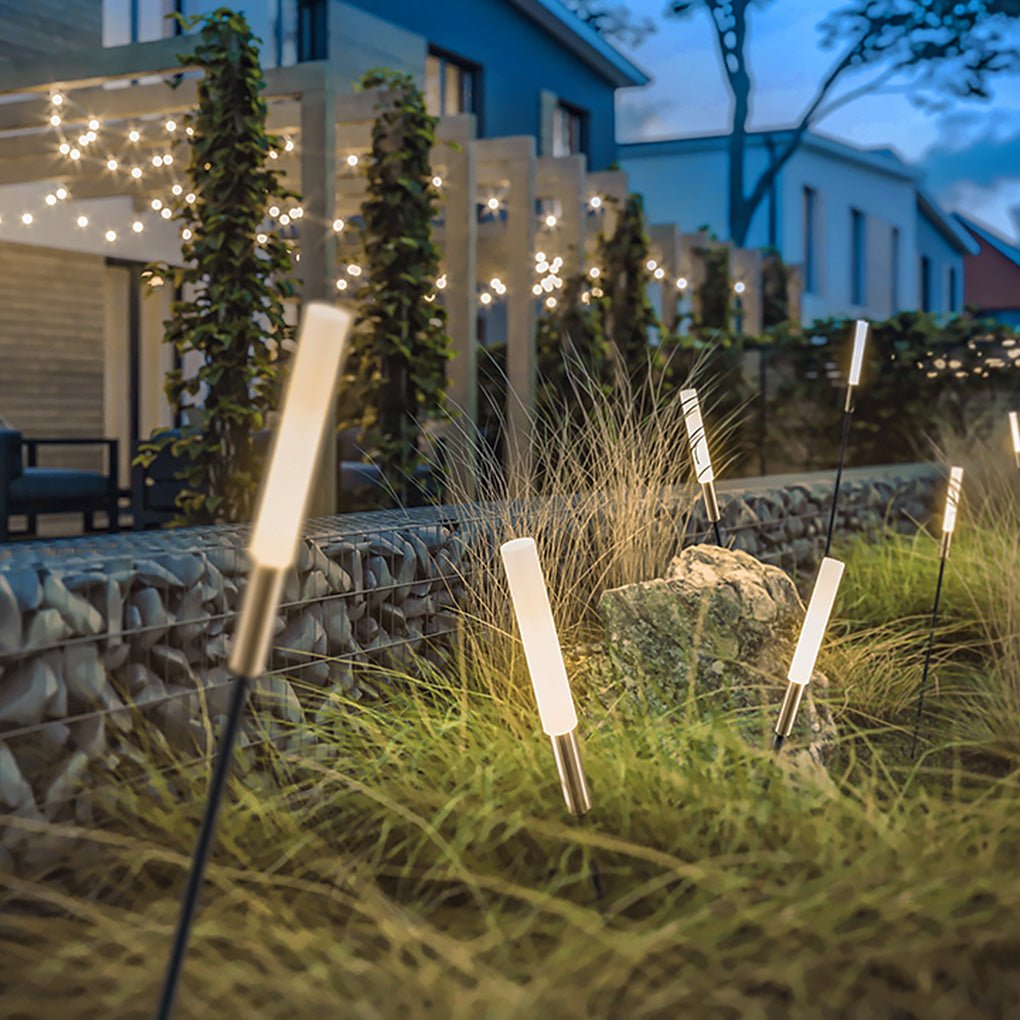 Reed & Cattail Outdoor Column Lights Low Voltage Solar LED Landscaping ...