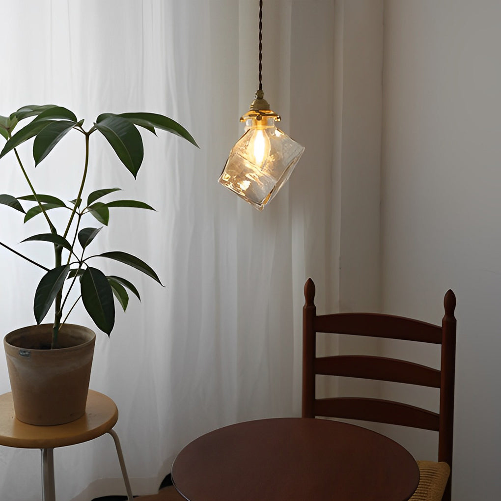 Square Transparent Glass Modern Pendant Lights Kitchen Island Lighting ...