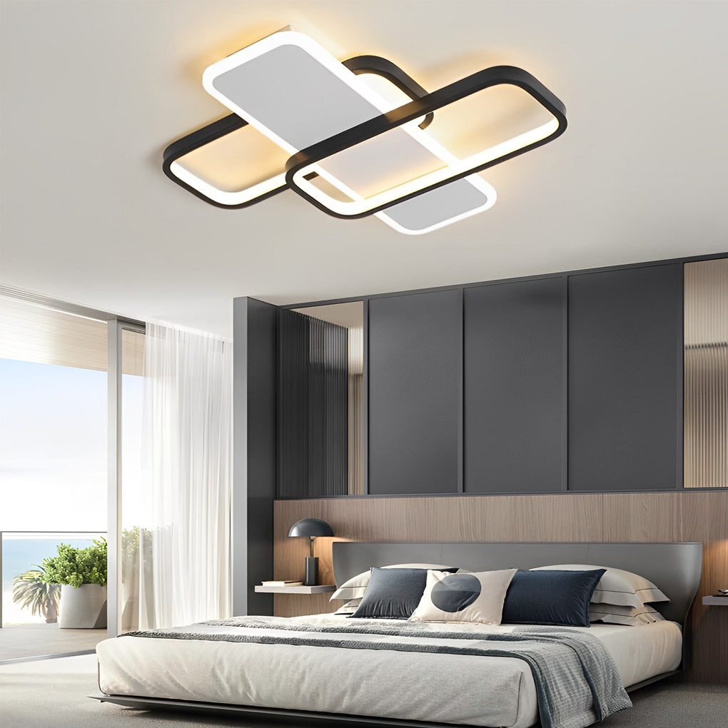 Square Overlapping Stepless Dimming LED Nordic Ceiling Lights ...
