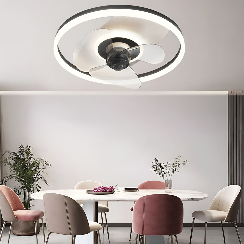 Circular 3-Step Dimming Modern Inverter Ceiling Fan Light with Remote ...