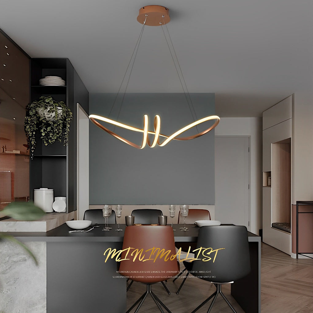 Circles Waves Unique Mid Century Chandeliers Acrylic Ceiling Light - Dazuma