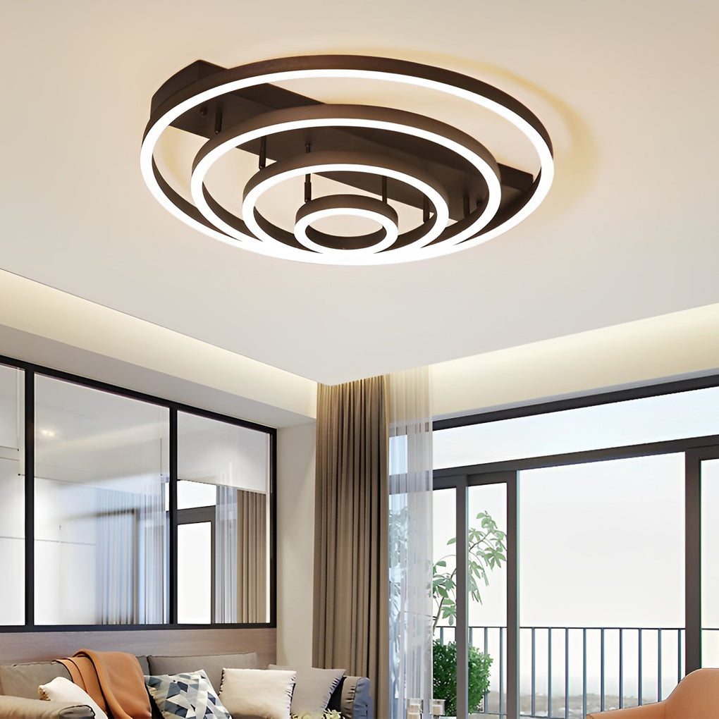Adjustable Multiple Circular LED Modern Flush Mount Ceiling Lights - Dazuma
