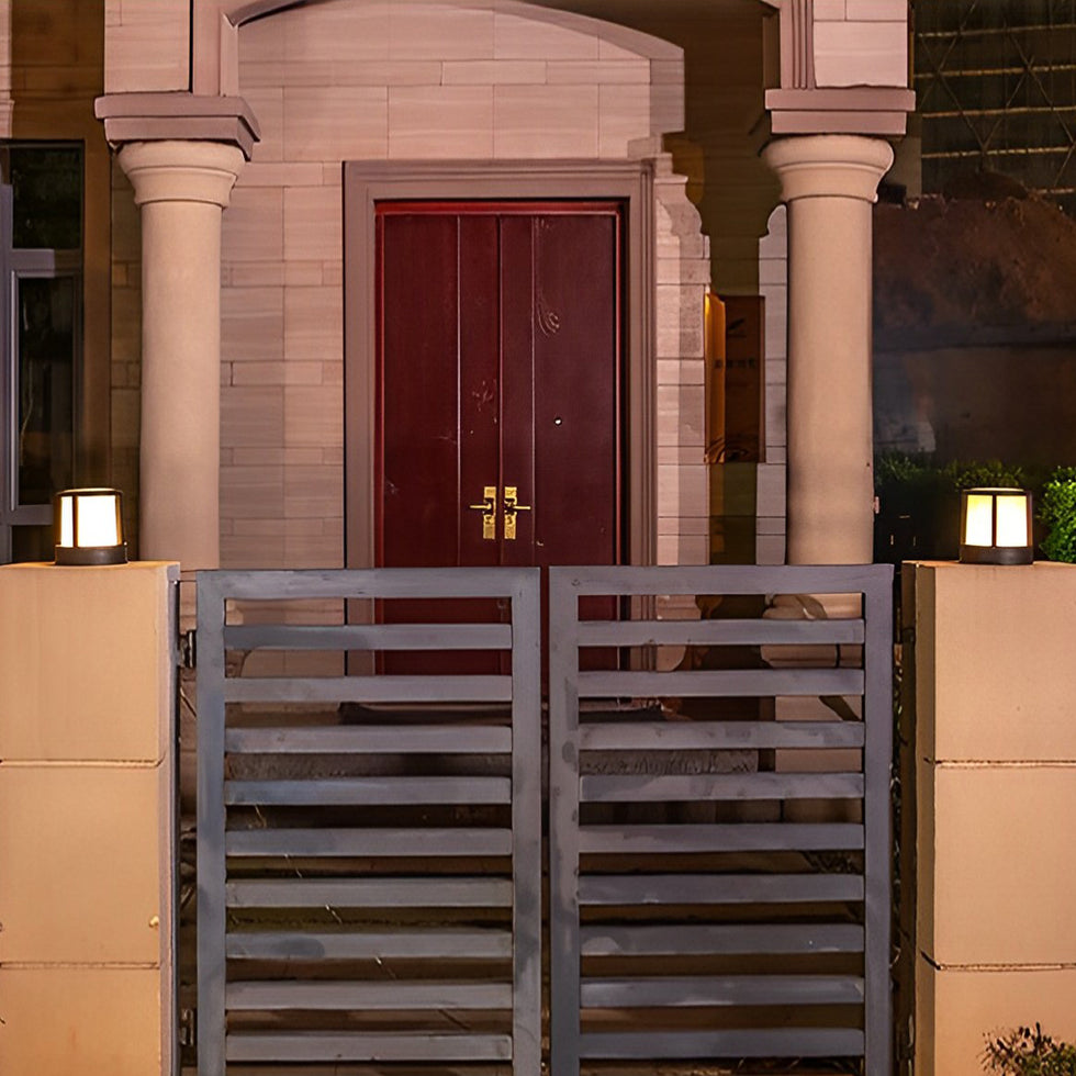 Cylindrical Aluminum LED Waterproof Black Outdoor Fence Post Lights ...