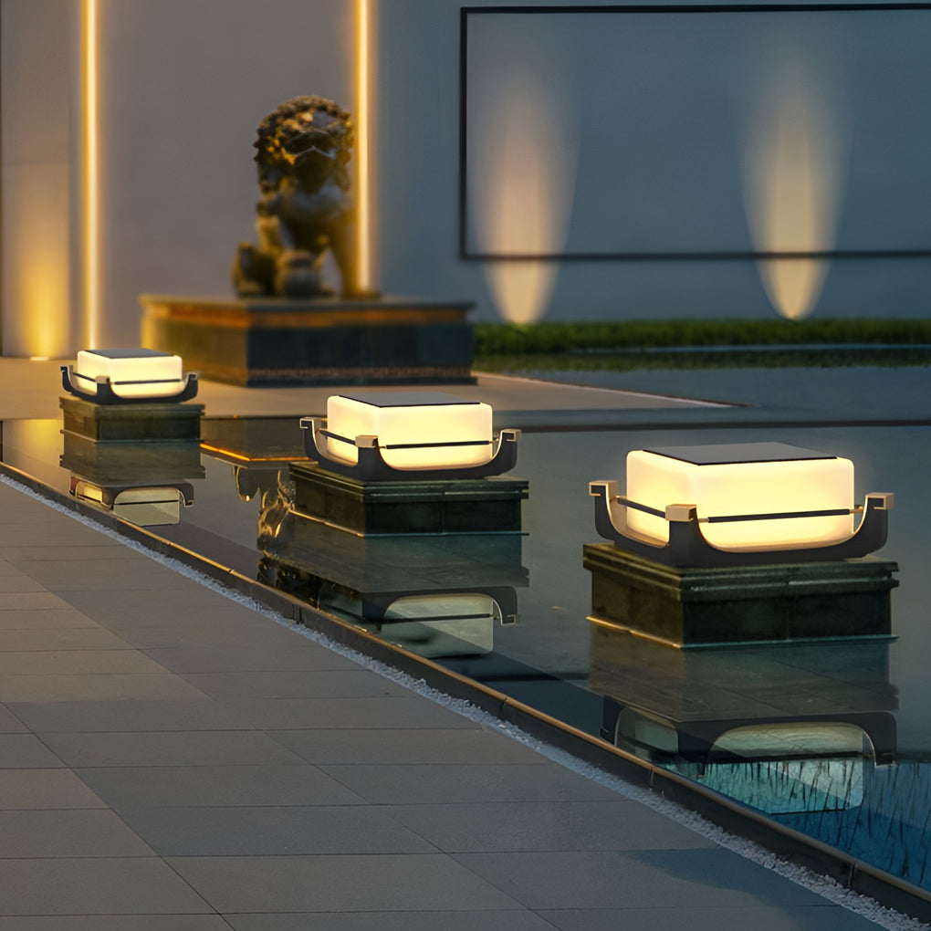 Waterproof LED Modern Solar Deck Post Lights Outdoor Fence Post Lights ...