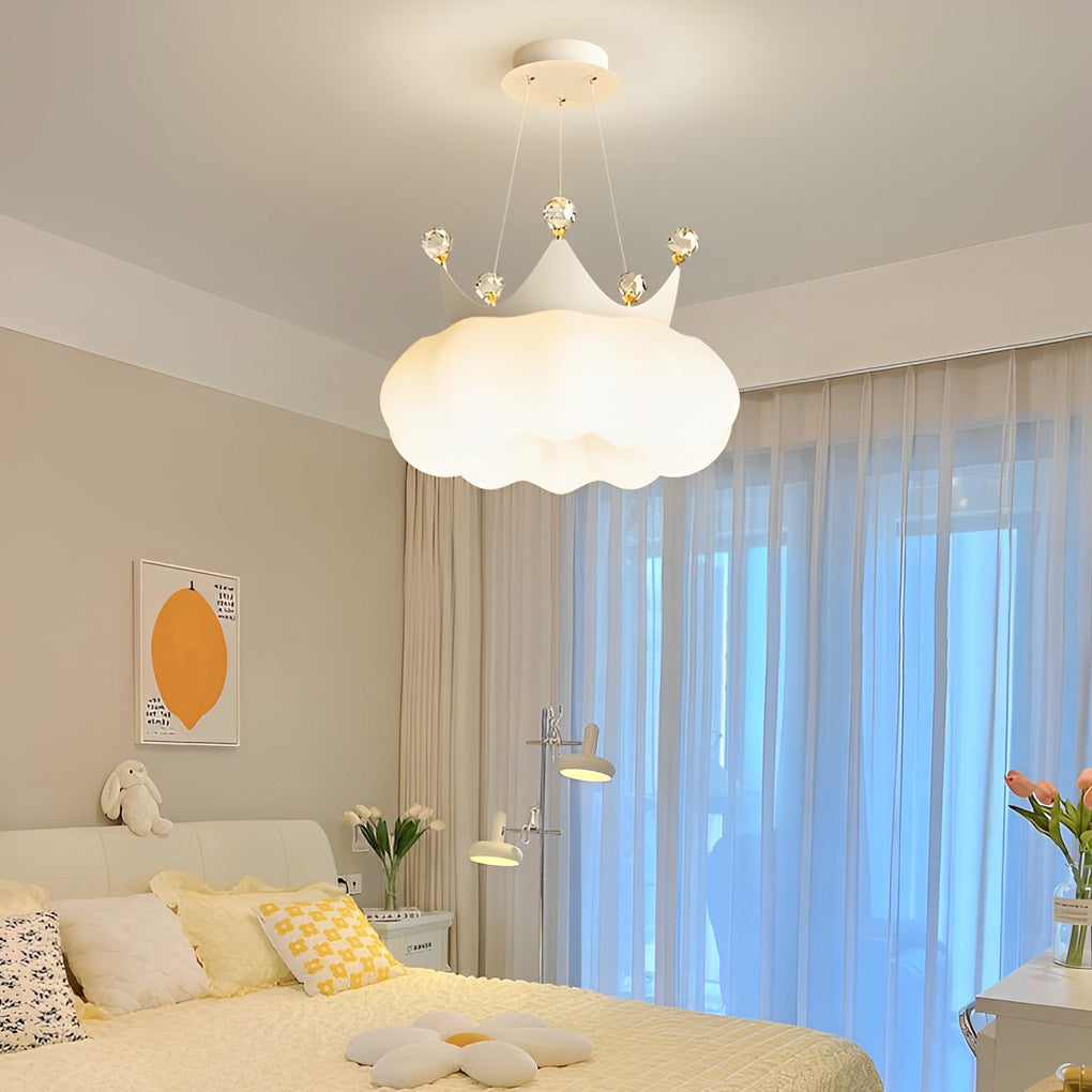 Clouds Crystal Crowns LED Three Step Dimming Ins Modern Chandelier ...