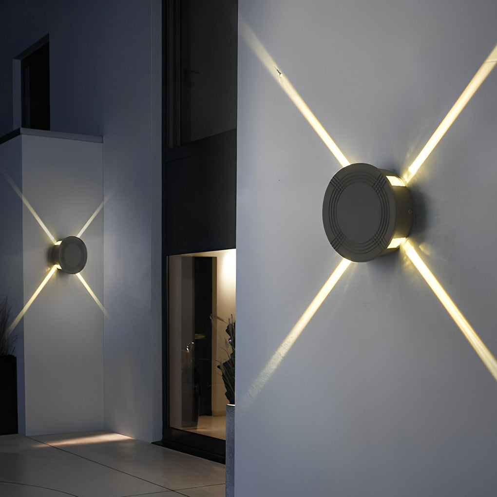 Round Square LED 12W Cross Star Lights Waterproof Modern Wall Lamp - Dazuma