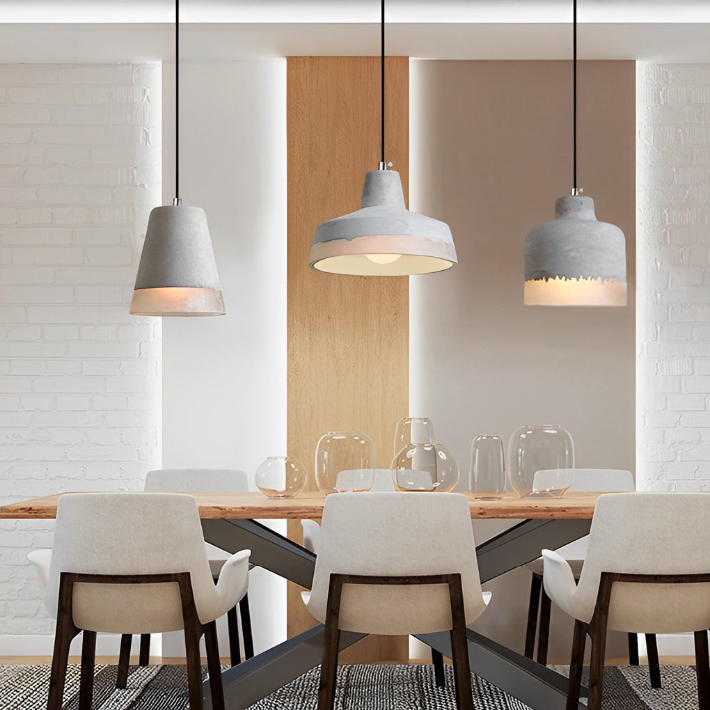 Round Creative Resin Cement Minimalist Industrial Pendant Light ...