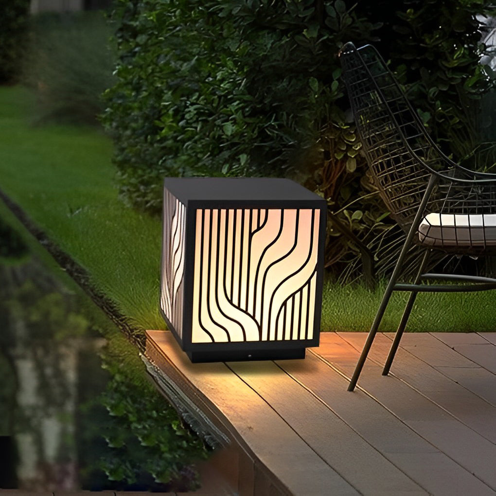 Square Creative LED Waterproof Modern Outdoor Fence Post Lights Pillar ...