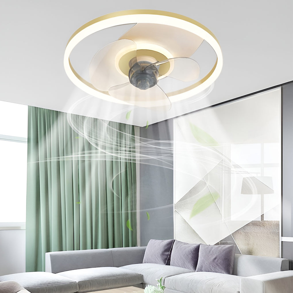 Circular 3-Step Dimming Modern Inverter Ceiling Fan Light with Remote ...