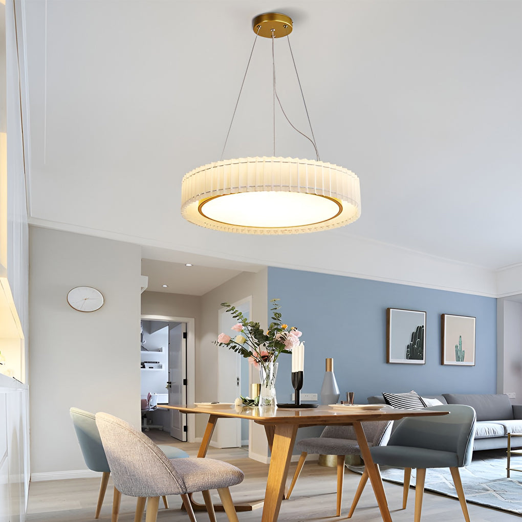 Circular Pleated 3 Step Dimming Light LED Nordic Ceiling Light ...