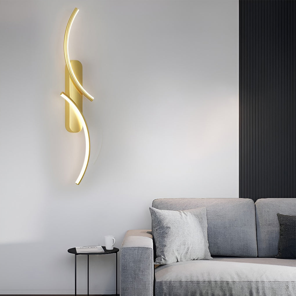 Creative S-shaped LED Three-color Light Modern Wall Sconce Lighting ...