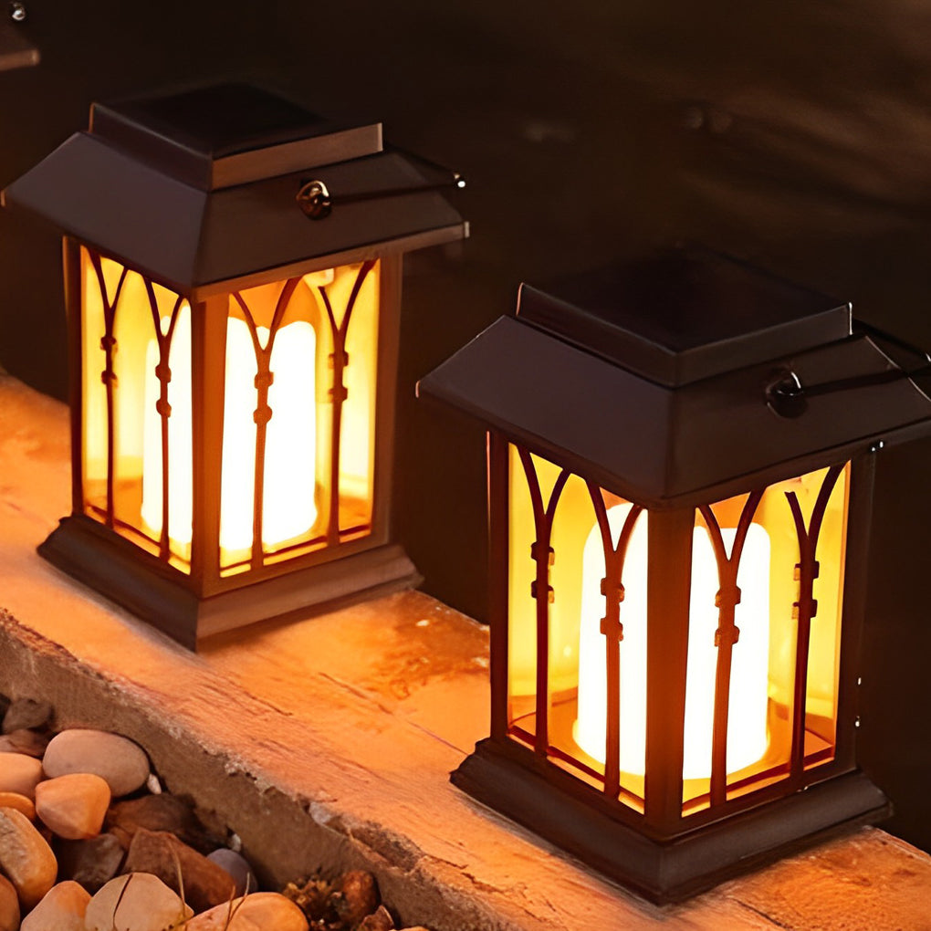 Portable Lantern Waterproof LED Intelligent Black Solar Outdoor Lights ...