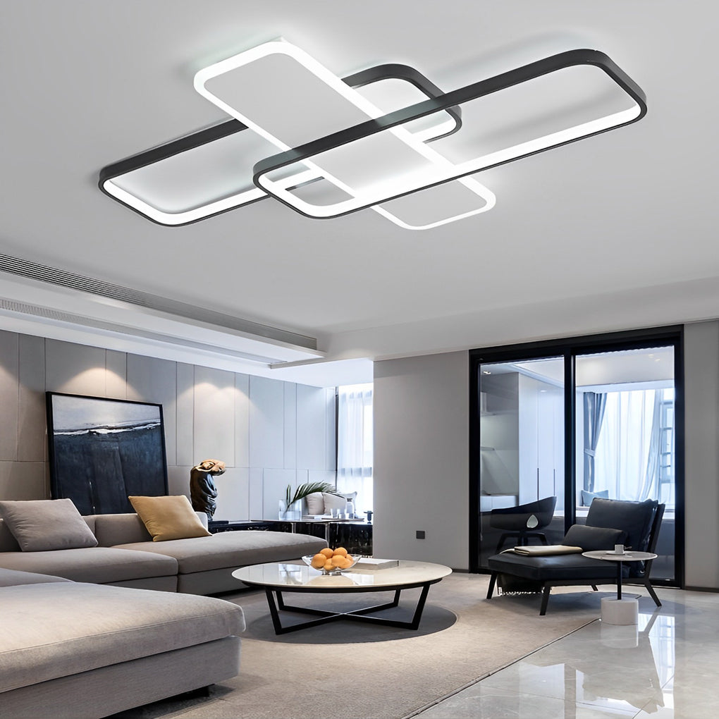 Square Overlapping Stepless Dimming LED Nordic Ceiling Lights ...