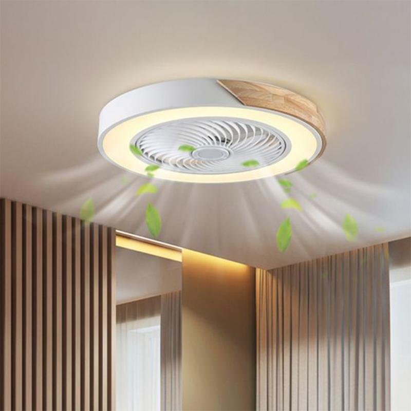 21'' LED Round Square Flush Mount Bladeless Ceiling Fan Lights - Dazuma
