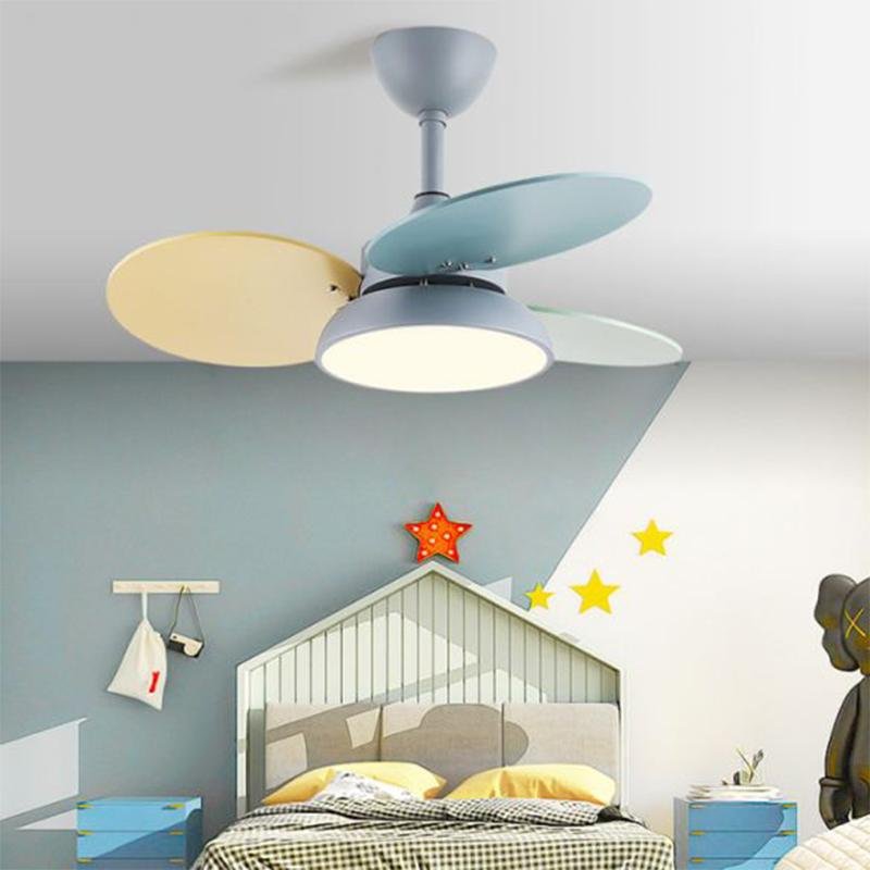 Modern Colorful Kids Pendant Ceiling Fans with Light for Bedroom - Dazuma