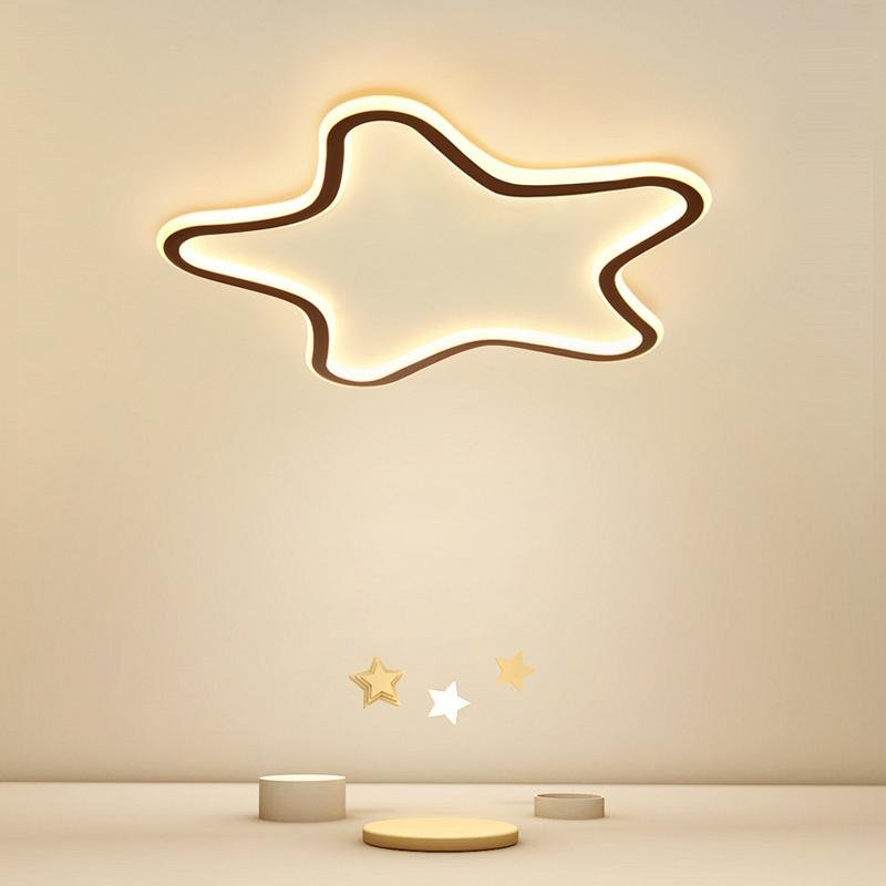 Modern Starfish Shaped Black Flush Mount Ceiling Lights Dimmable LED ...