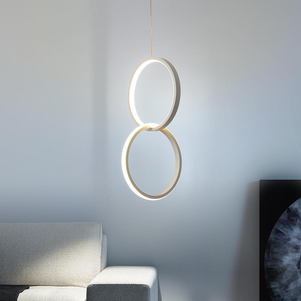 Interlocking Dual Ring Design Pendant Lighting Aluminum Acrylic LED ...