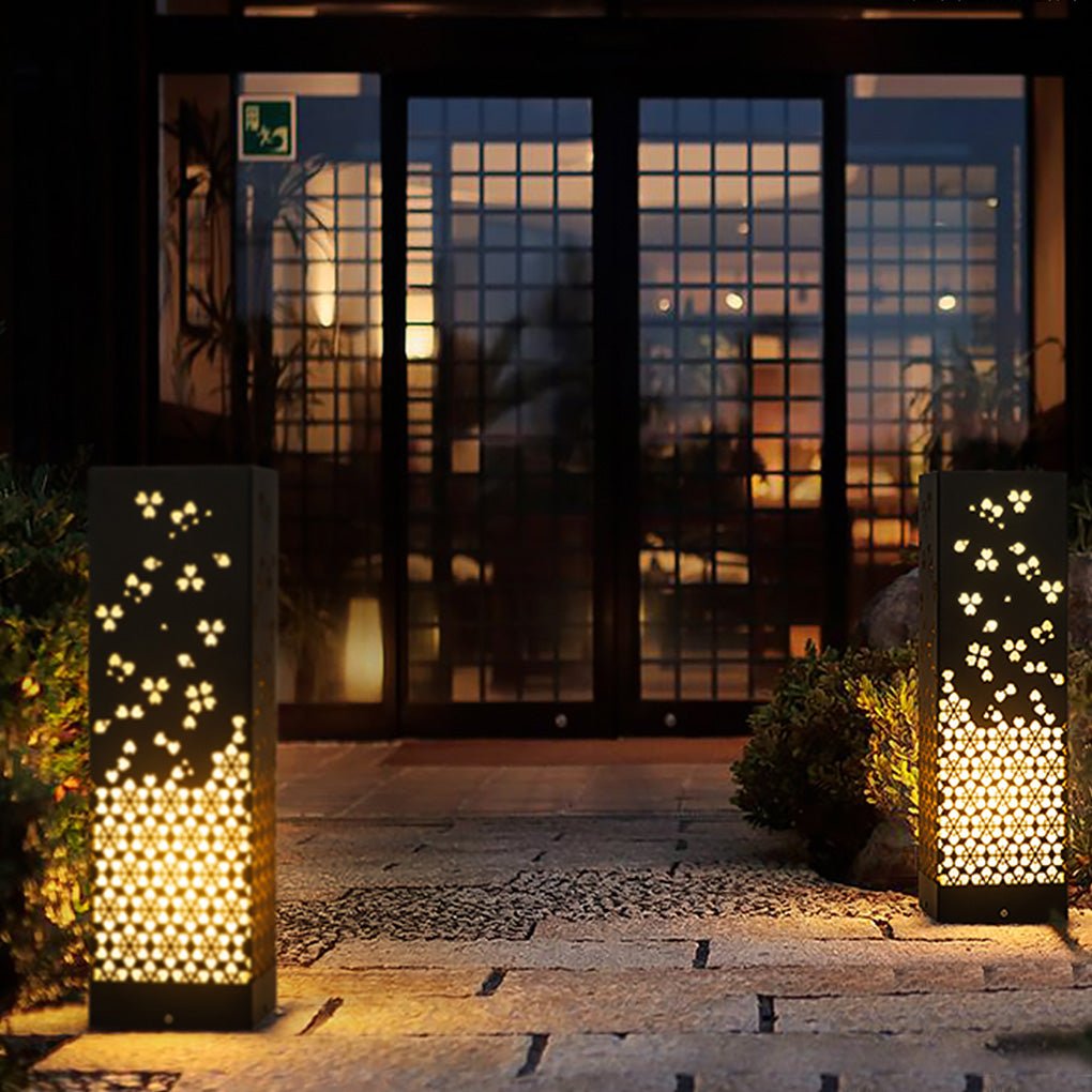 Asian Style Perforated Garden Lighting with Decorative Snowflake Design ...