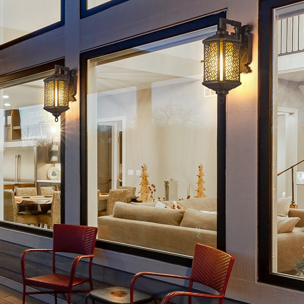 Classical Hollow Pattern Outdoor Waterproof Wall Lamp for Villa ...