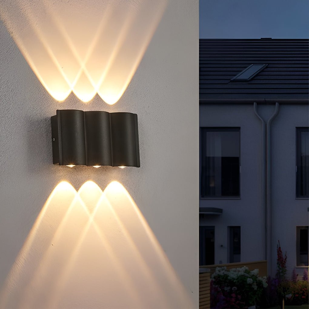 Creative Wave Arc Design Up and Down Lights LED Outdoor Wall Lights ...