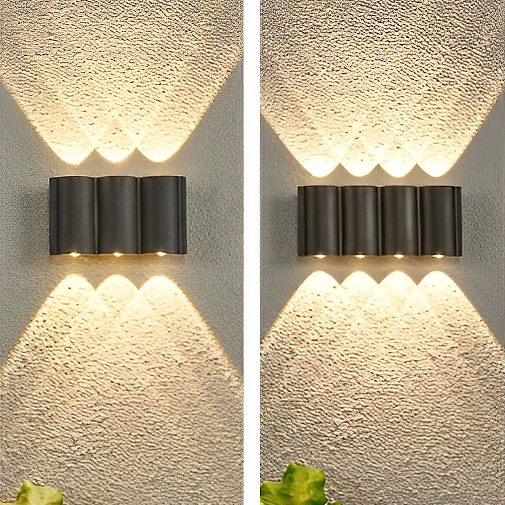 Up and Down Outdoor Wall Lights - Modern Scalloped Lamp – Dazuma