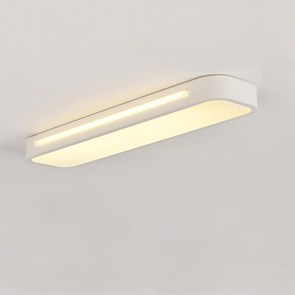 19 in. W 1-Light Long Oval LED Flush Mount Minimalist Rectangular ...