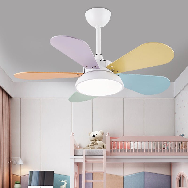 Modern Colorful Kids Pendant Ceiling Fans with Light for Bedroom - Dazuma