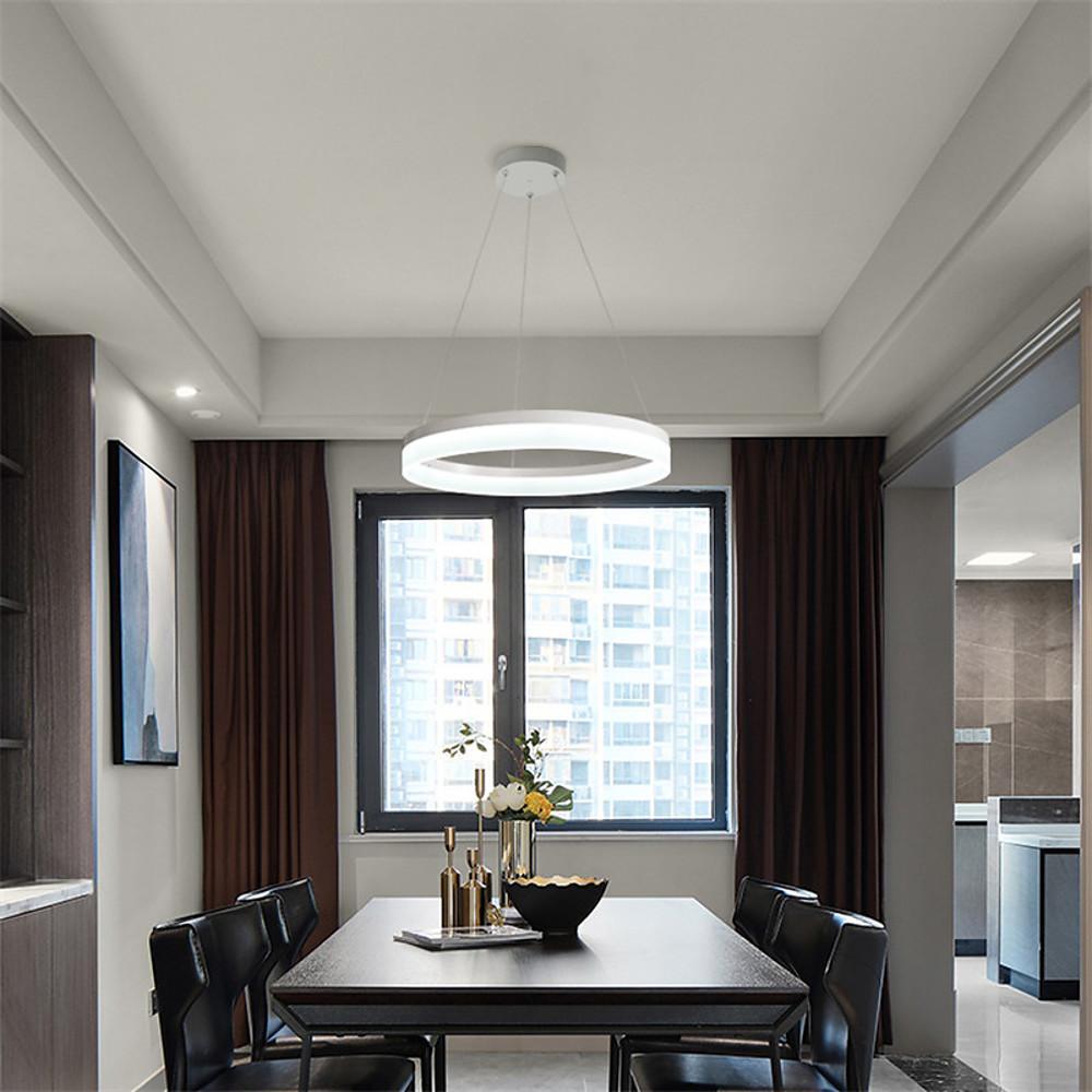 Thick Circle Modern Acrylic Pendant Lighting LED Kitchen Dining Room ...