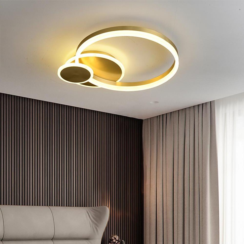 Overlapping Circles Flush Mount Ceiling Light Metal Artistic LED Light ...