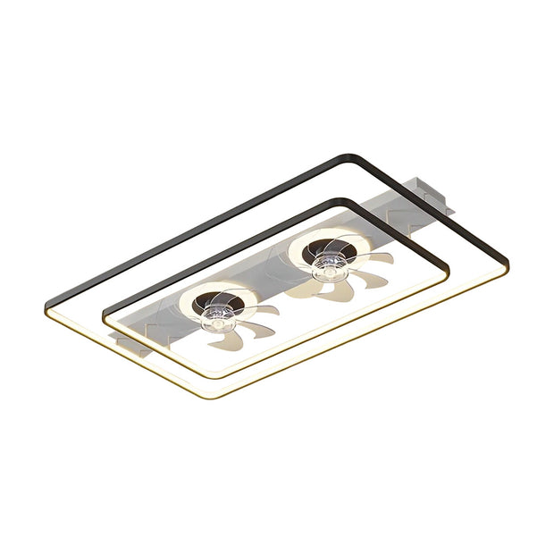 Dual Head Ceiling Fans - Modern Rectangular LED – Dazuma