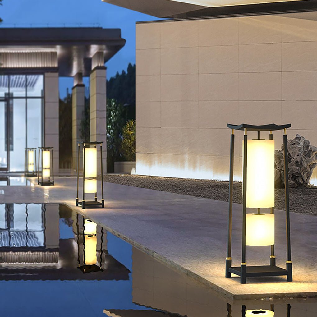 Unique Solar-Powered LED Outdoor Lights Asian-Inspired Design - Dazuma