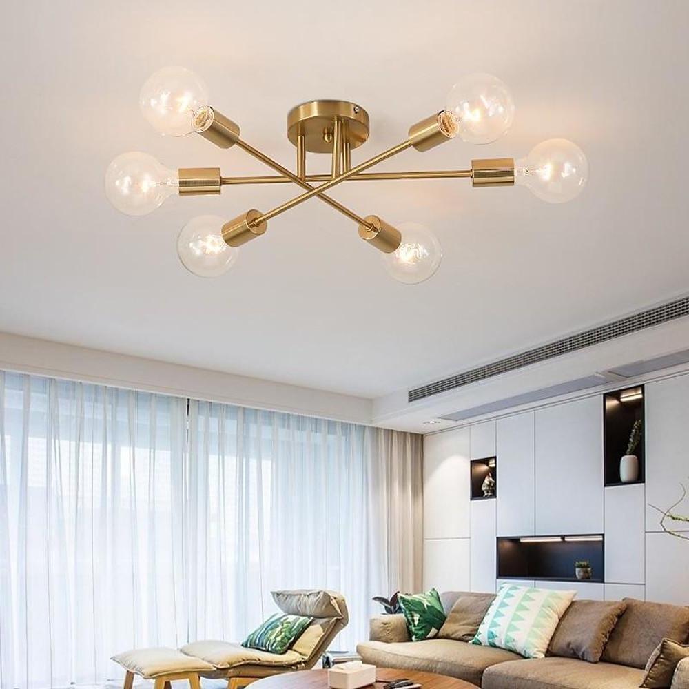Modern LED Nordic Style Geometric Sputnik Semi Flush Mount Ceiling ...