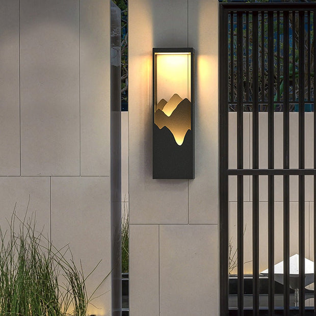 Mountain Scenery LED up Down Lighting Waterproof Solar Wall Lamp Porch ...