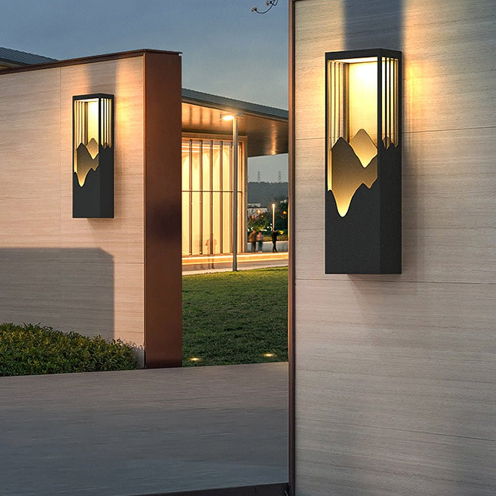 Mountain Scenery LED up Down Lighting Waterproof Solar Wall Lamp Porch ...