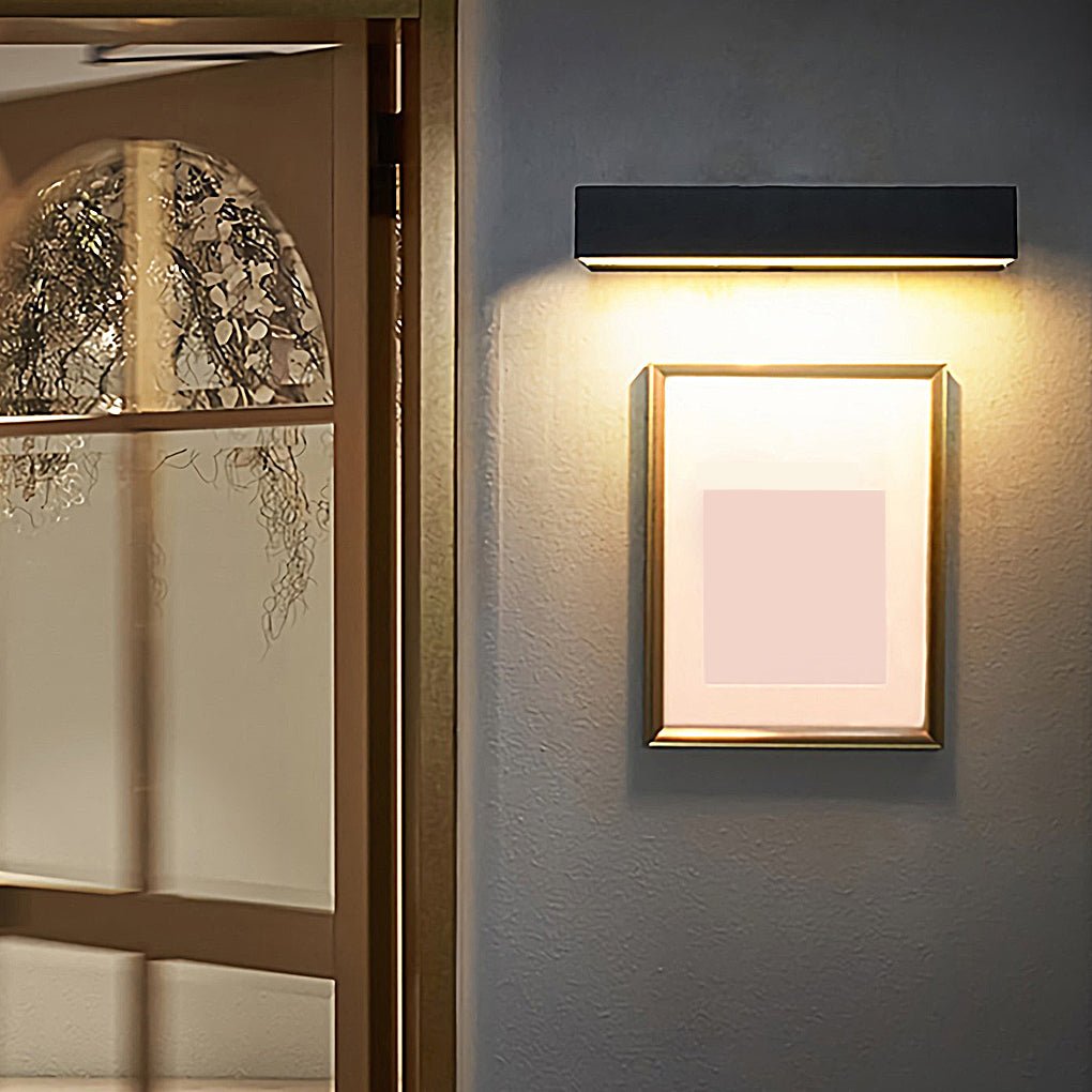 Matte Black Wall Mounted Rectangle Porch LED Lights Outdoor Wall Light ...