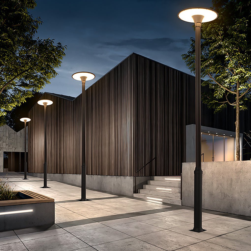 Round Waterproof LED Gray Modern Public Lighting Outdoor Pole Lights ...