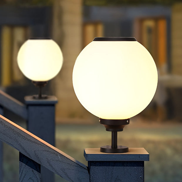 Outdoor Gate Pillar Lights Solar Globe Post Caps Lights – Dazuma