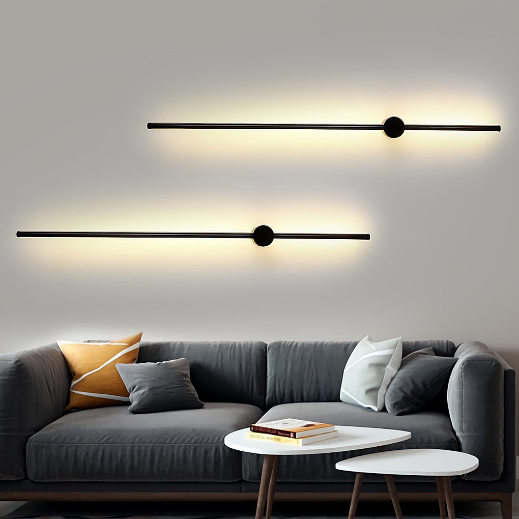 Black/Gold Nordic Ultra-thin Long LED Linear Wall Lights - Dazuma
