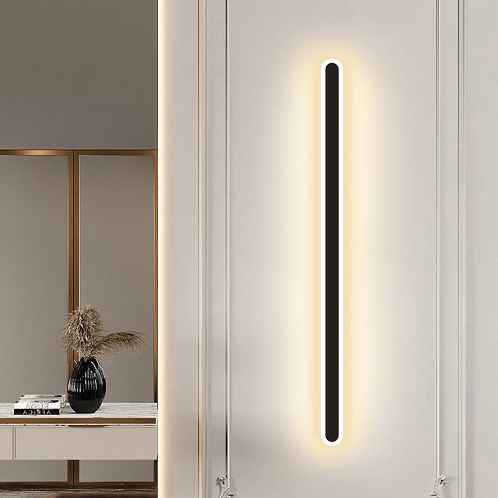 Nordic Minimalist Linear LED Lights Black Background Wall Sconces - Dazuma