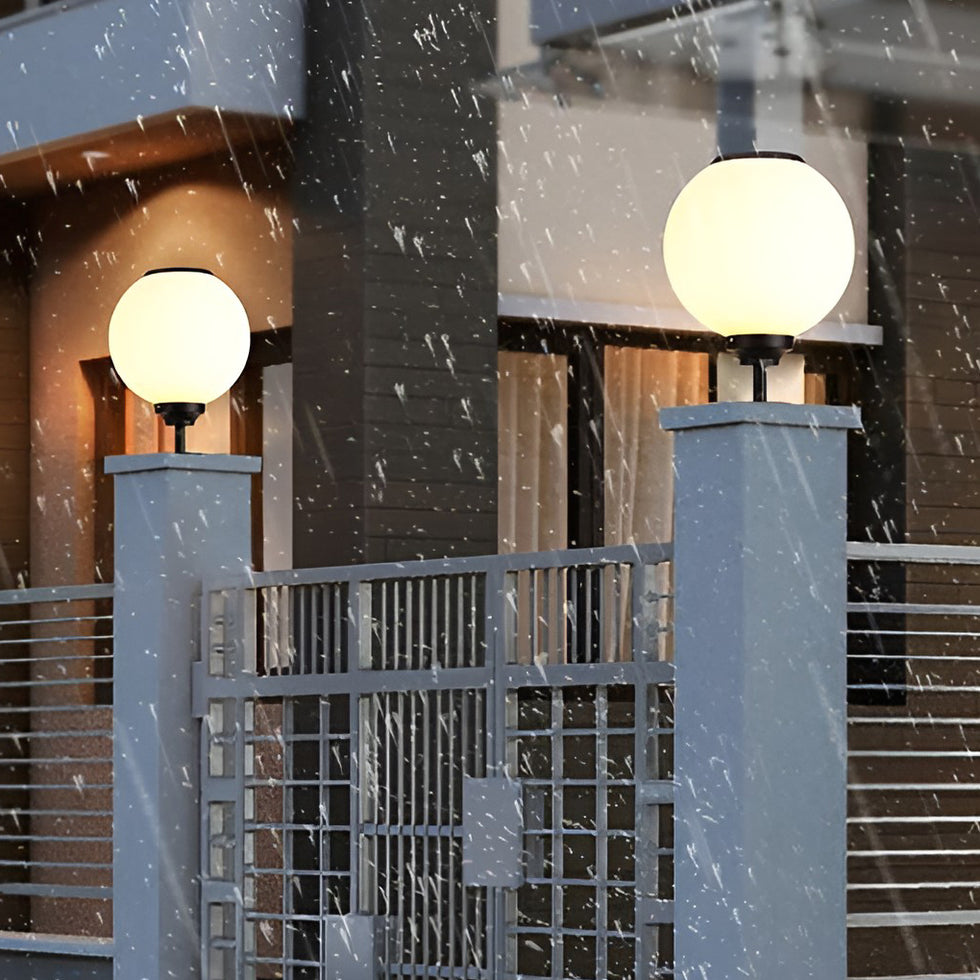 Outdoor Gate Pillar Lights Solar Globe Post Caps Lights – Dazuma