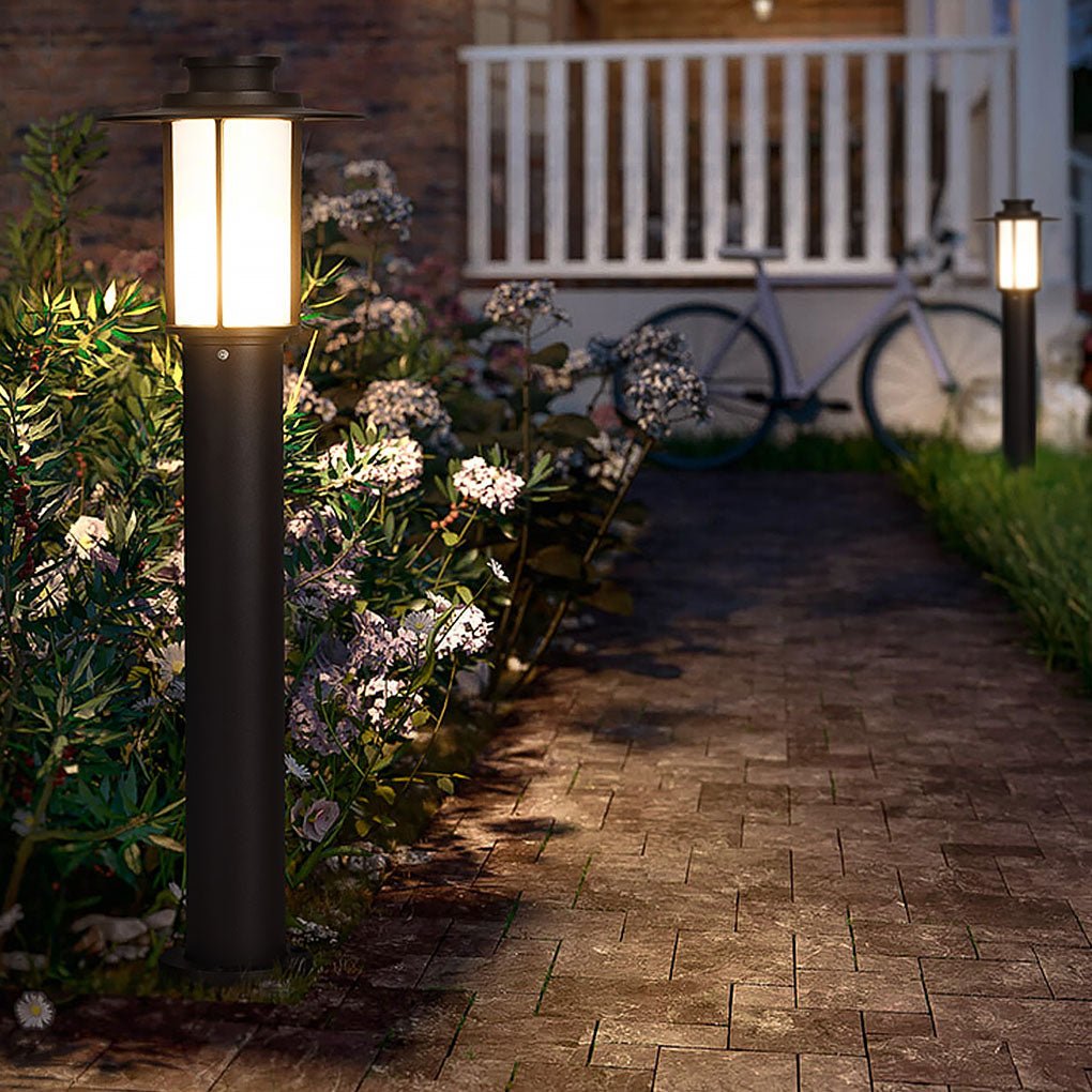 Sleek Cylindrical LED Bollard Light Modern Decorative Outdoor Lighting ...