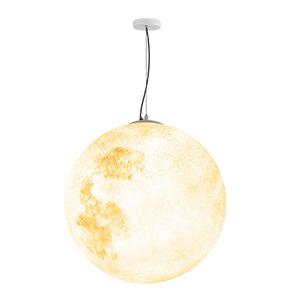 Outdoor Moon Lamp Resin Texture Ambient Globe Pendant Light – Dazuma