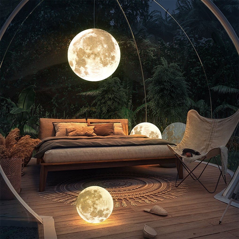 Outdoor Resin Moon Texture Chandelier Waterproof Landscape Decorative ...