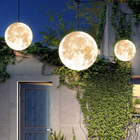 Outdoor Moon Lamp Resin Texture Ambient Globe Pendant Light – Dazuma
