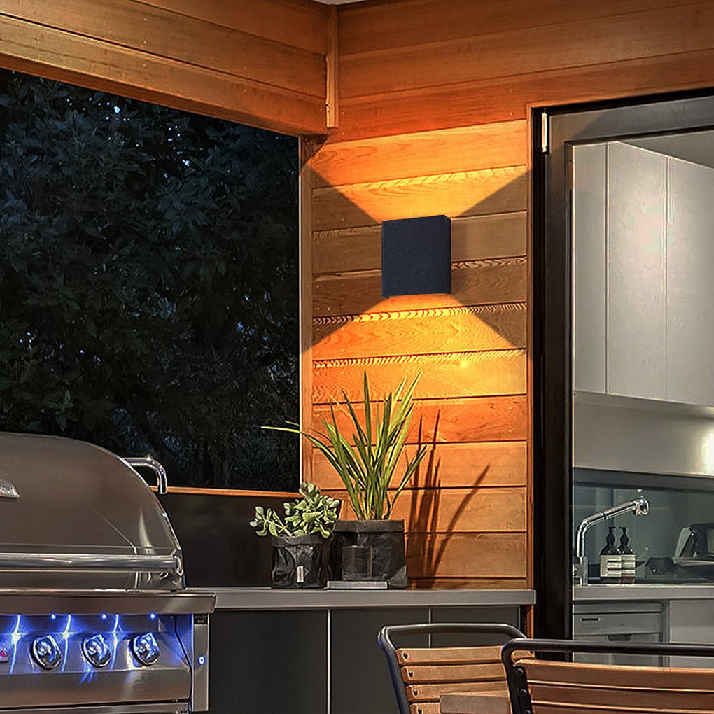 Waterproof Square LED up and down Lighting Modern Outdoor Wall Lights ...