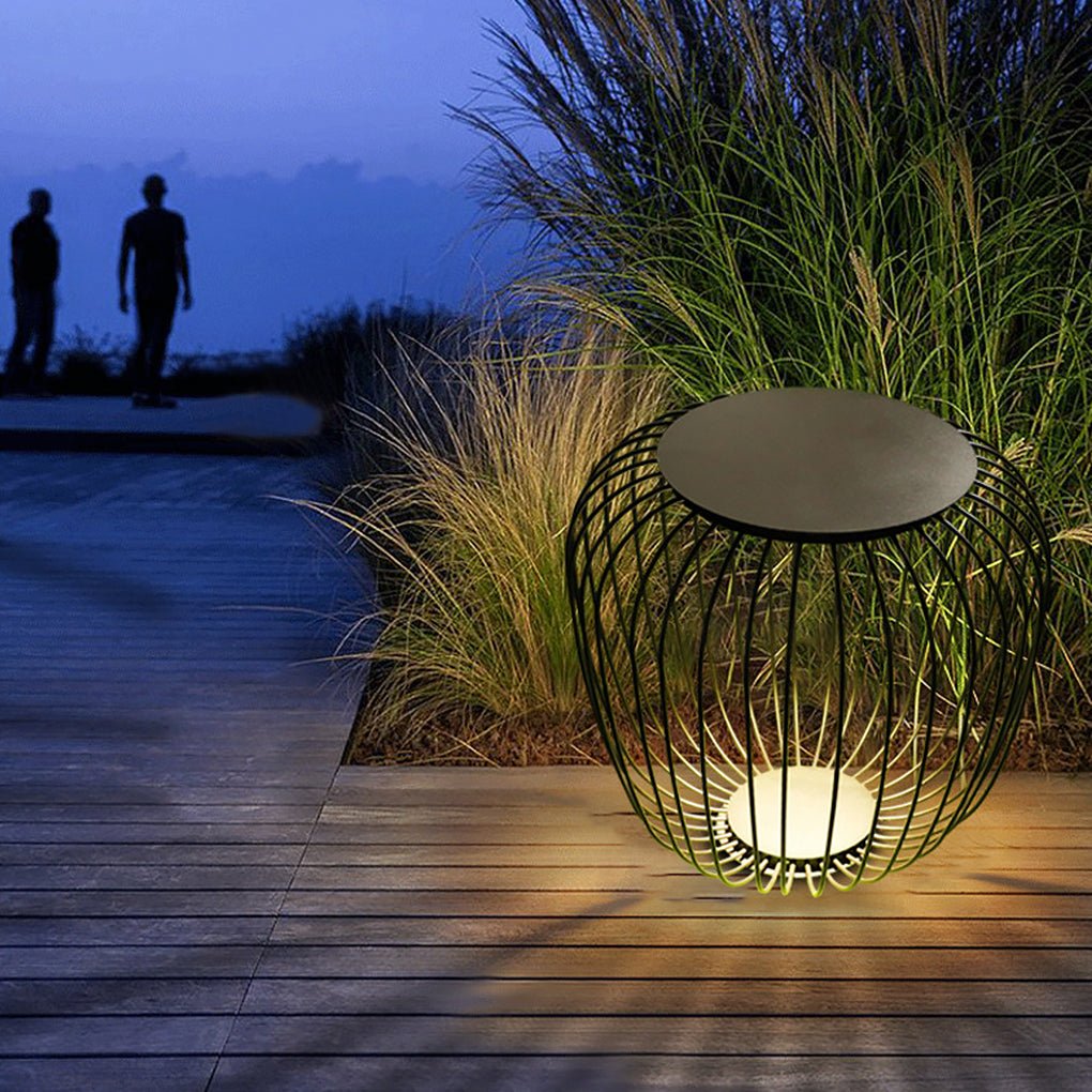 Outdoor Waterproof Cage Shape Stool Table Lamp LED Landscape Lighting ...