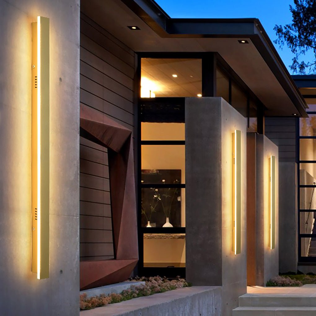 Outdoor Waterproof Rust-proof Minimalist Linear LED Wall Sconces Garden ...