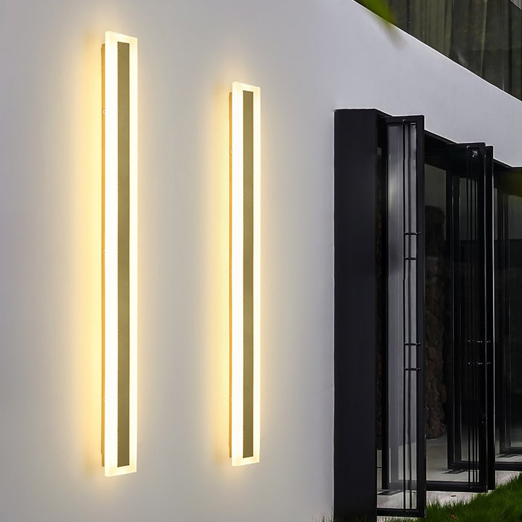 Outdoor Waterproof Rust-proof Minimalist Linear LED Wall Sconces Garden ...
